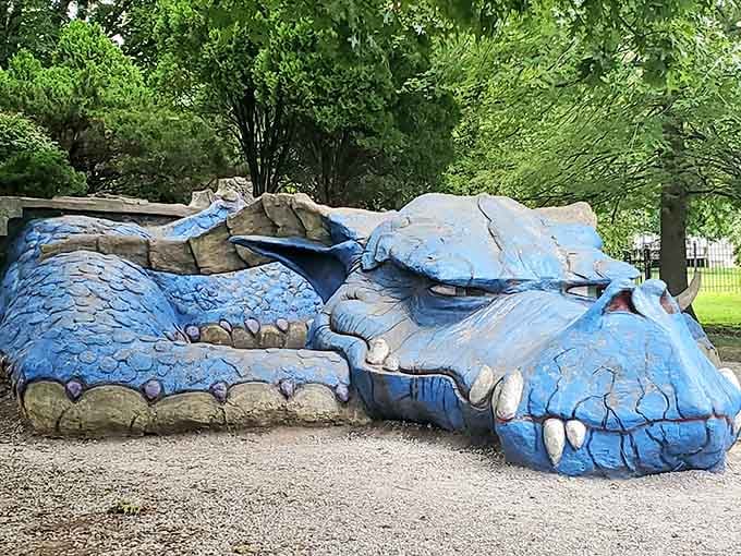 This magnificent blue dragon has mastered the art of lounging, proving that even mythical beasts need their beauty rest.