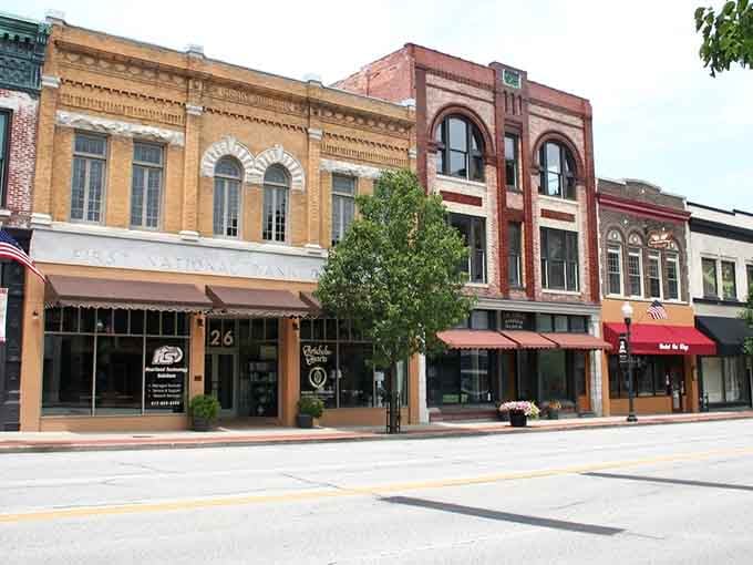 These beautifully preserved storefronts make window shopping feel like a walk through living history with better parking.