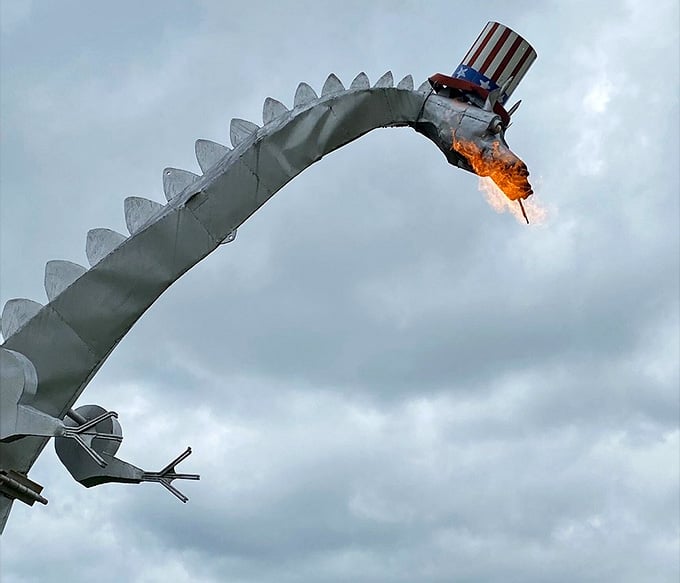 When this metallic beast exhales, you get genuine flames that would make any medieval village very nervous.