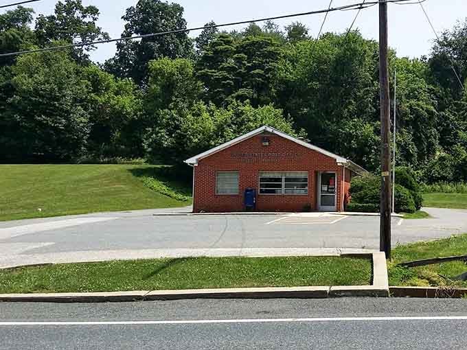 The charming brick post office stands as a testament to small-town America, where everyone still knows your name.