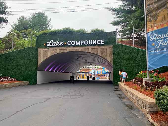 Walking through this tunnel feels like stepping into a time machine, except the destination is pure joy.