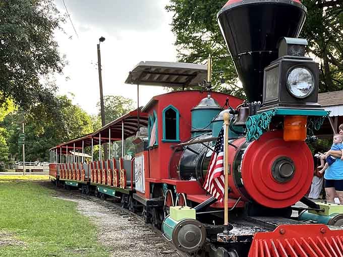 Look at those cheerful colors and classic details&mdash;this train means business when it comes to delivering smiles per mile.