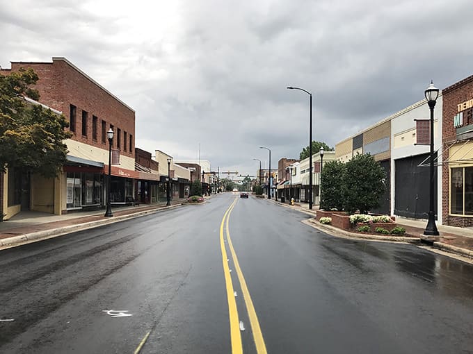 Main Street on a quiet day, proving that sometimes the best things in life don't require fighting for parking.