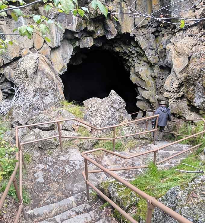 That innocent-looking hole in the ground is actually your gateway to one of Oregon's coolest underground adventures.