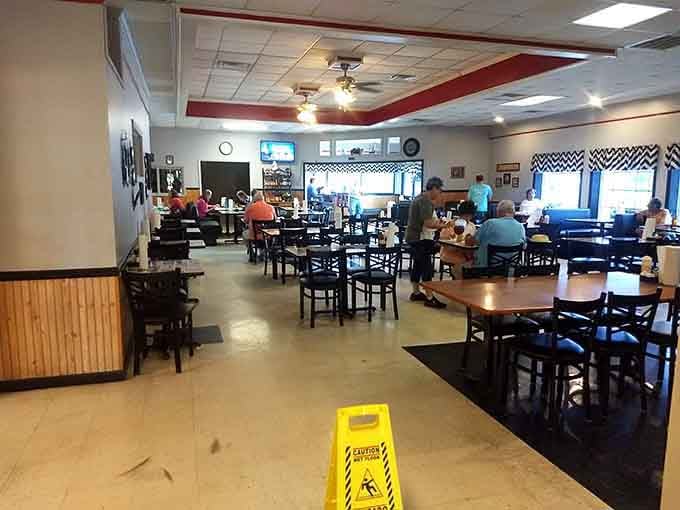 Clean, spacious, and unpretentious, this dining room is where magic happens on every single plate that comes out.