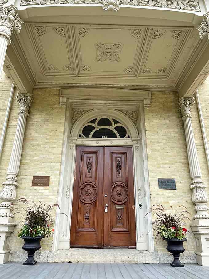 Those carved wooden doors and Corinthian columns welcome you like you're visiting Downton Abbey, minus the British accents and drama.