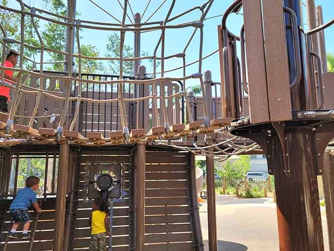 Multiple levels of nautical fun mean your little pirates can climb, explore, and conquer while you contemplate your creaky knees.
