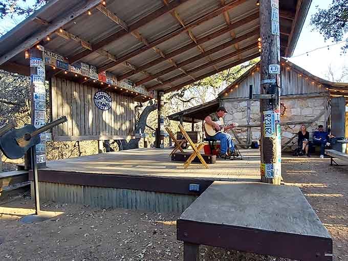 The stage where legends are born and strangers become friends, all under the Texas sky and towering trees.