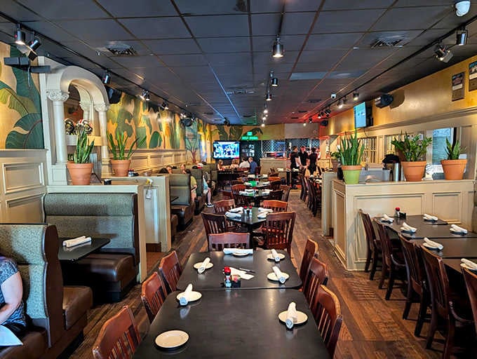 Step inside and suddenly you're somewhere tropical, complete with palm fronds and the promise of exceptional seafood.