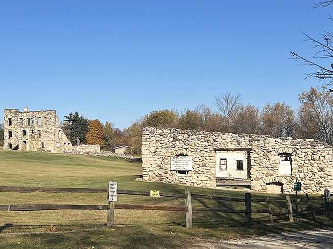 These stone ruins aren't from a forgotten European village, just Wisconsin showing off its architectural charm.
