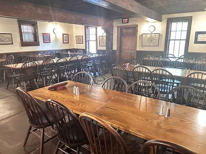 Long wooden tables where strangers become friends over the universal language of Southern comfort food and mutual hunger.