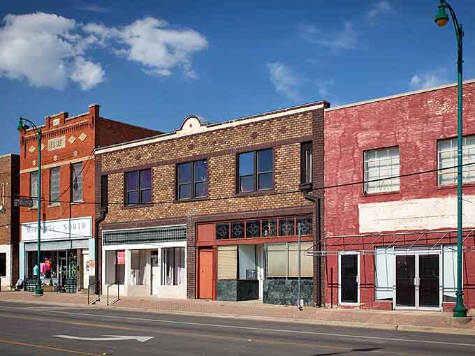 These storefronts have more character than most modern shopping centers will ever dream of achieving in their lifetimes.