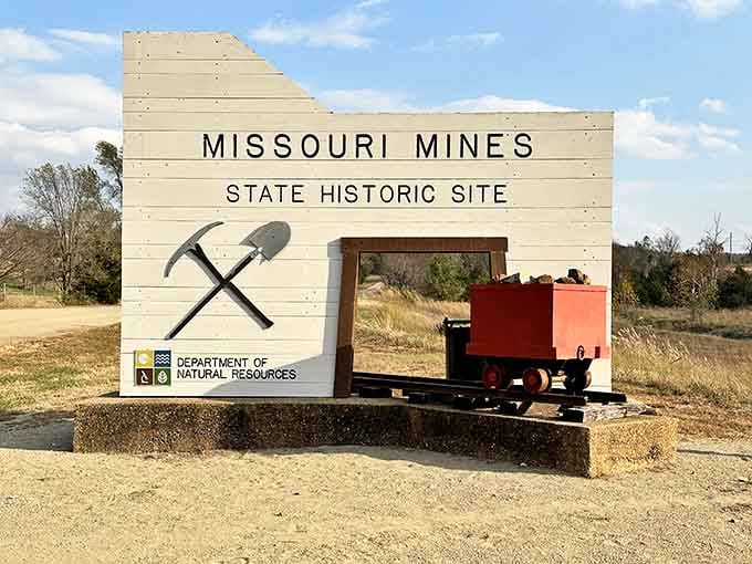 Your gateway to underground adventure awaits, complete with vintage ore car that's seen more action than most.