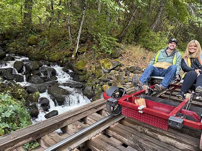 Pausing beside a cascading stream because some moments demand you stop and actually look around.