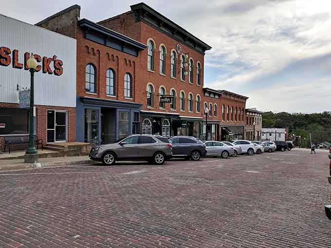 Brick streets and historic buildings standing proud since the 1800s, like your grandparents but with better posture.