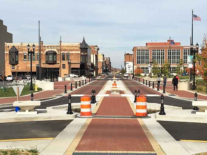 Downtown revitalization done right, where pedestrians matter more than your GPS navigation system.