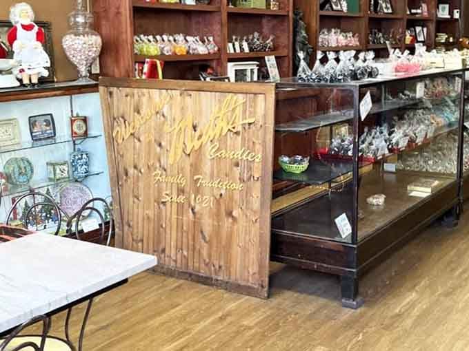 Step inside and those wooden display cases will transport you faster than Doc Brown's DeLorean, minus the plutonium and with significantly more chocolate.