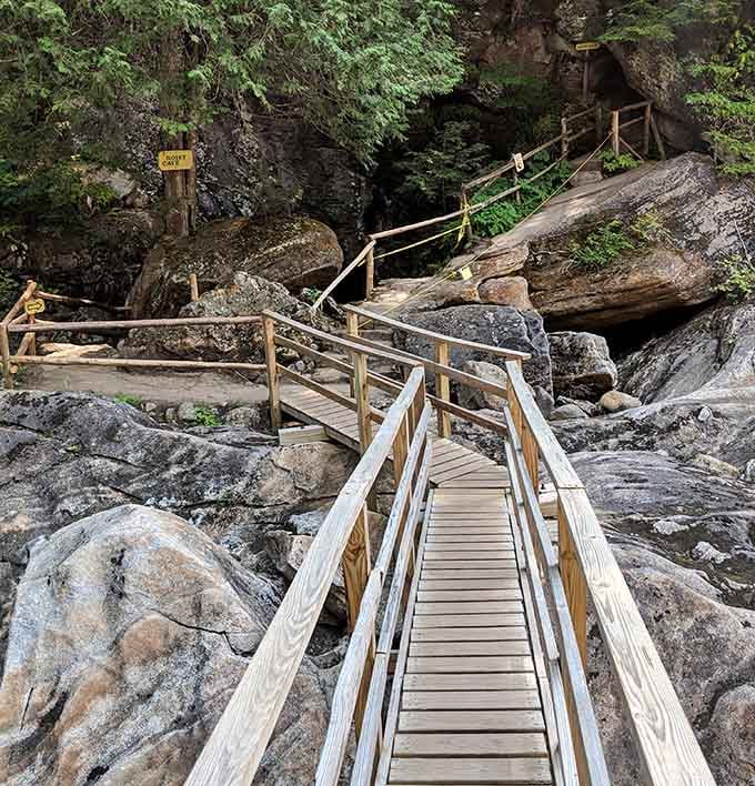 These wooden walkways lead you into geological history, making adventure accessible for everyone who visits here.