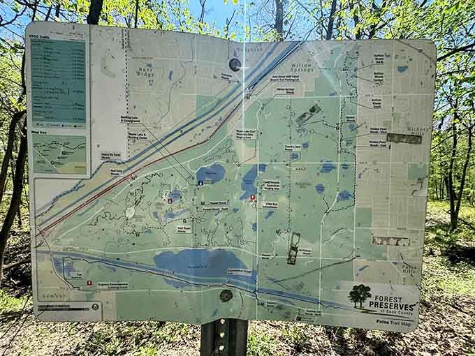 Even the map looks inviting, promising miles of exploration without getting hopelessly lost in the wilderness.