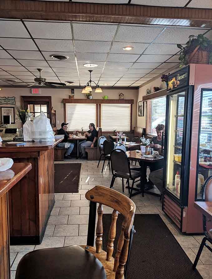 Inside, it's all wooden chairs and honest hospitality, where nobody judges you for ordering dessert first.