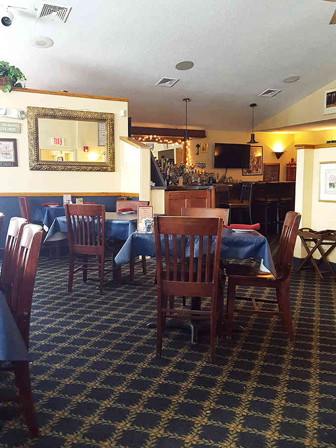 Warm lighting, cozy seating, and that unmistakable pub atmosphere make you forget you're still in Connecticut.