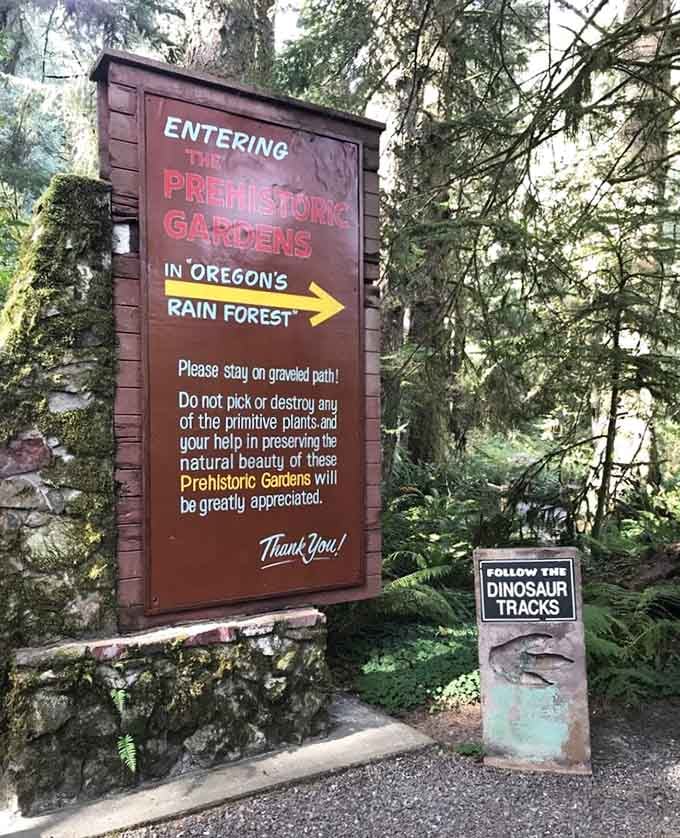 Follow the dinosaur tracks might be the best directional signage ever created for any attraction anywhere.