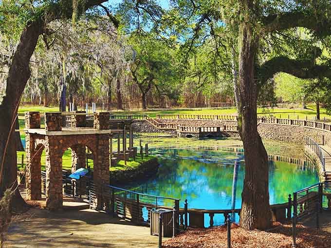 The spring's reflection game is so strong, you'll need a minute to figure out what's real.