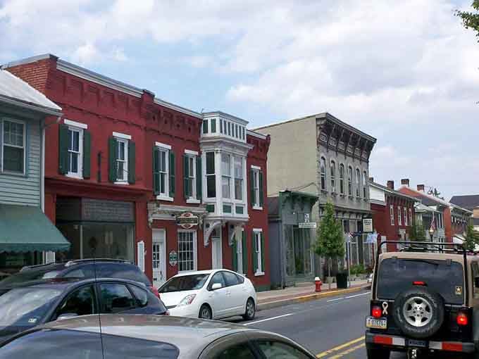 Mifflinburg's historic downtown charms with colorful facades that have weathered decades while maintaining their small-town character beautifully.