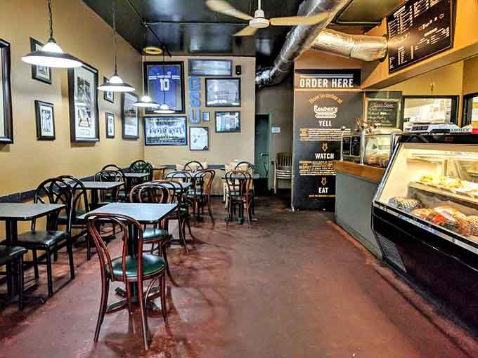 Classic deli charm meets no-nonsense efficiency in this cozy space where bentwood chairs await hungry souls.