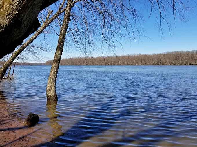 When the water's this calm, you half expect a yoga instructor to emerge and start teaching downward dog.