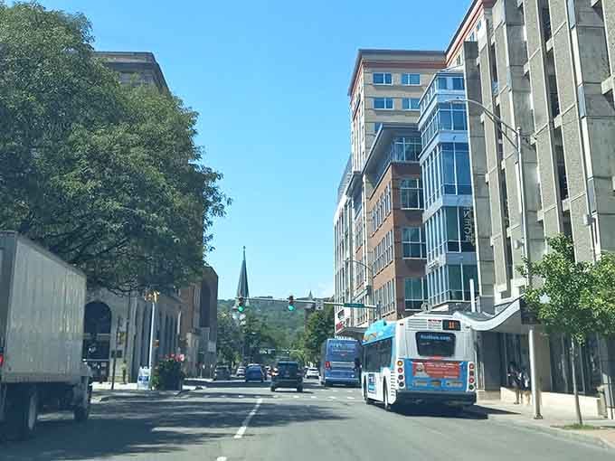 Downtown Ithaca knows how to welcome visitors with tree-lined streets and that perfect small-town college vibe.