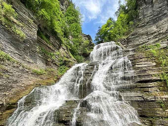 Lucifer Falls cascades with heavenly beauty, proving someone had a sense of ironic humor when naming it.