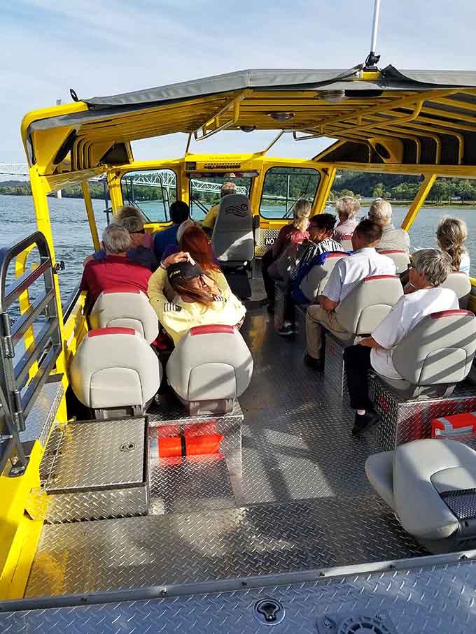 Comfortable seating under a shaded canopy means you can enjoy the thrills without turning into a lobster.