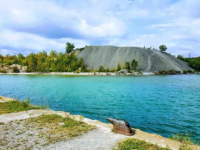 When an old quarry fills with water, you get this stunning turquoise pool that rivals any tropical destination.