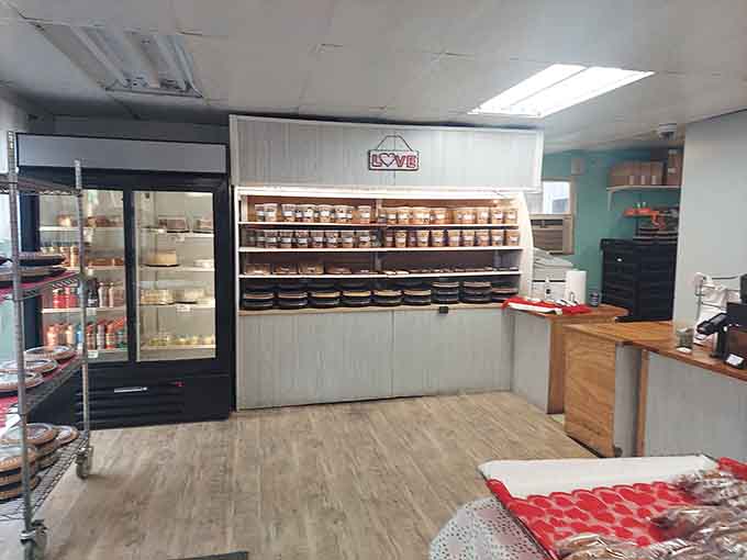 Clean, simple, and focused on what matters: shelves lined with homemade goodness waiting for you.