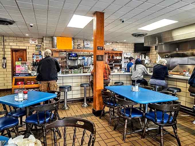 Counter seating with a view of the kitchen means you're part of the action, not just watching from afar.
