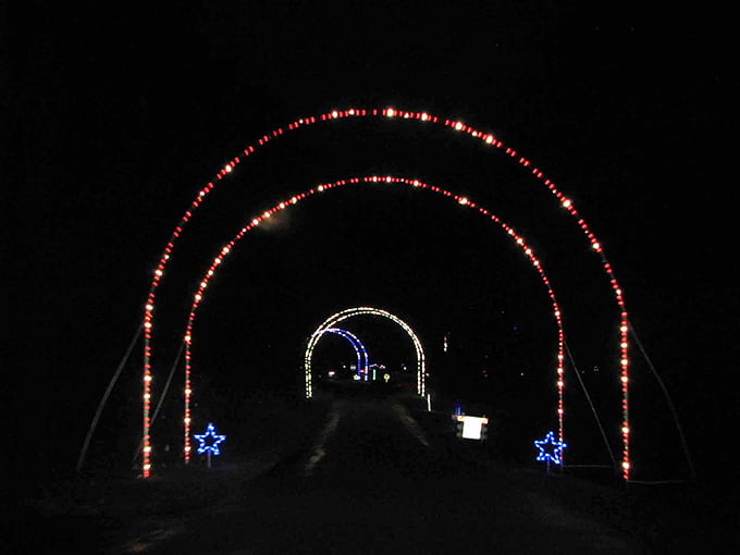 Those glowing arches ahead? That's your portal to a winter wonderland that doesn't require snow boots.