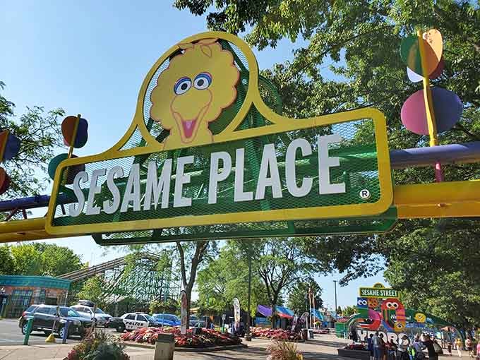 That yellow feathered grin above the entrance promises the kind of day your inner child has been waiting for.
