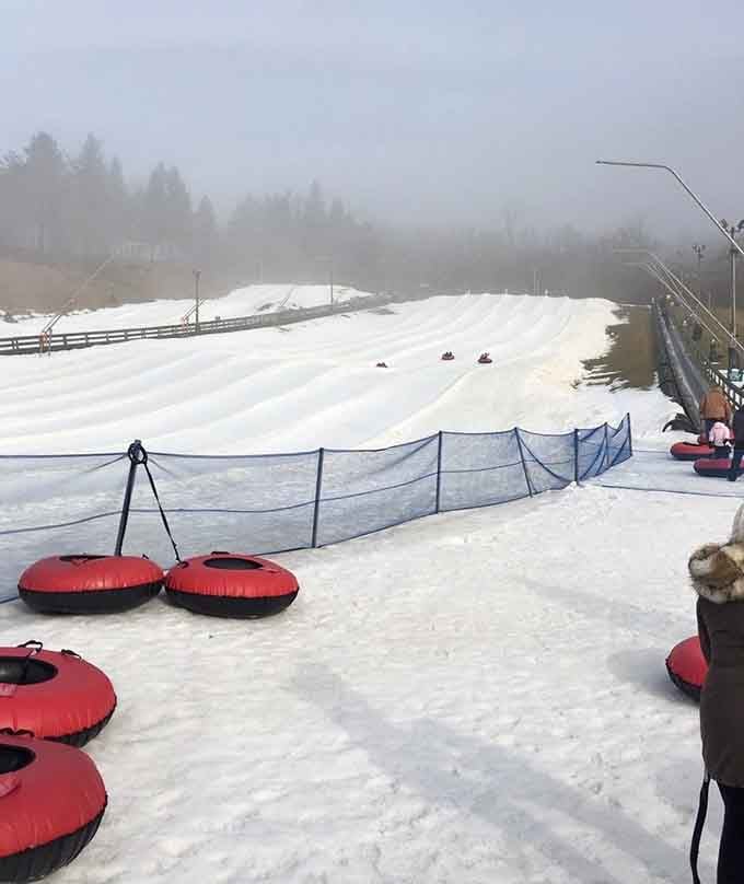Winter tubing lanes stretch out like nature's own bowling alley, minus the rental shoes and questionable nachos.