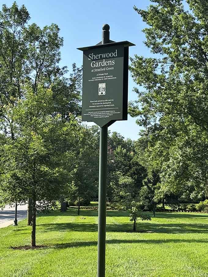 The sign that marks the entrance to your new favorite spring tradition in Baltimore's Guilford neighborhood.