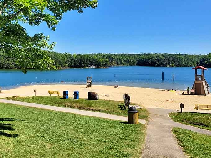 Sandy beaches in the Blue Ridge? This isn't a mirage, just Smith Mountain Lake proving Virginia does everything well.