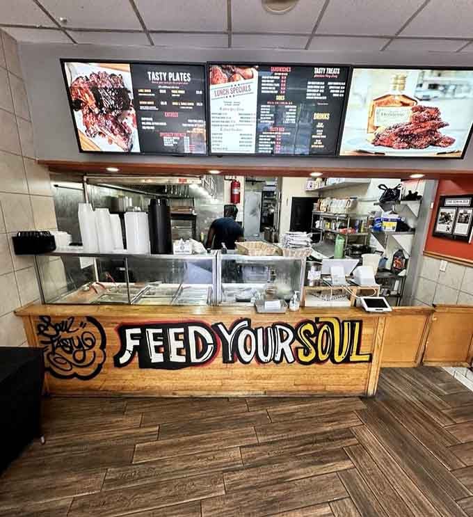 The "Feed Your Soul" counter at Soul Tasty Restaurant isn't just clever branding, it's a legitimate mission statement.