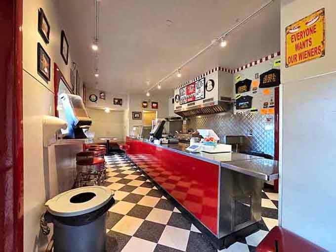 Classic checkered floors and chrome accents transport you straight to 1950s diner heaven, minus the poodle skirts.