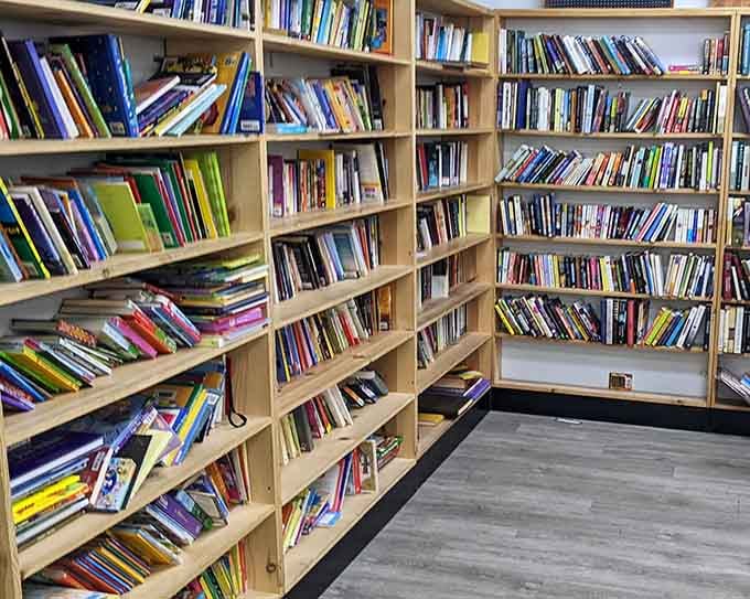 A reader's paradise stretches across these shelves, offering literary adventures at prices that won't require a library card.