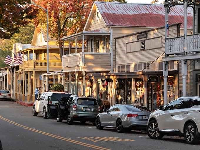 Those autumn trees and historic facades create the kind of scene that makes you forget smartphones exist for a minute.