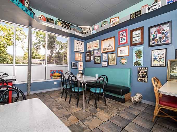 When your dining room looks like a sports fan's dream garage, you know the priorities are perfectly aligned here.