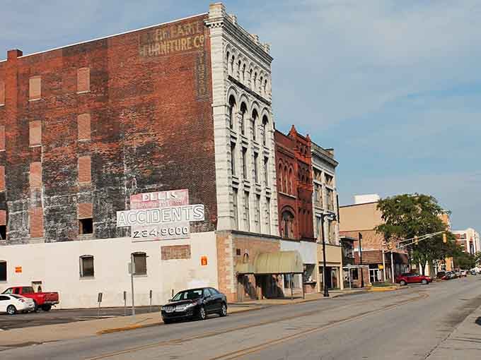 Historic buildings stand shoulder to shoulder downtown, proving that good architecture never goes out of style&mdash;unlike your rent increases.