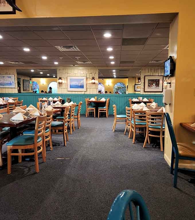 Clean, comfortable, and spacious enough that you won't bump elbows while contemplating your fourth trip to the buffet.