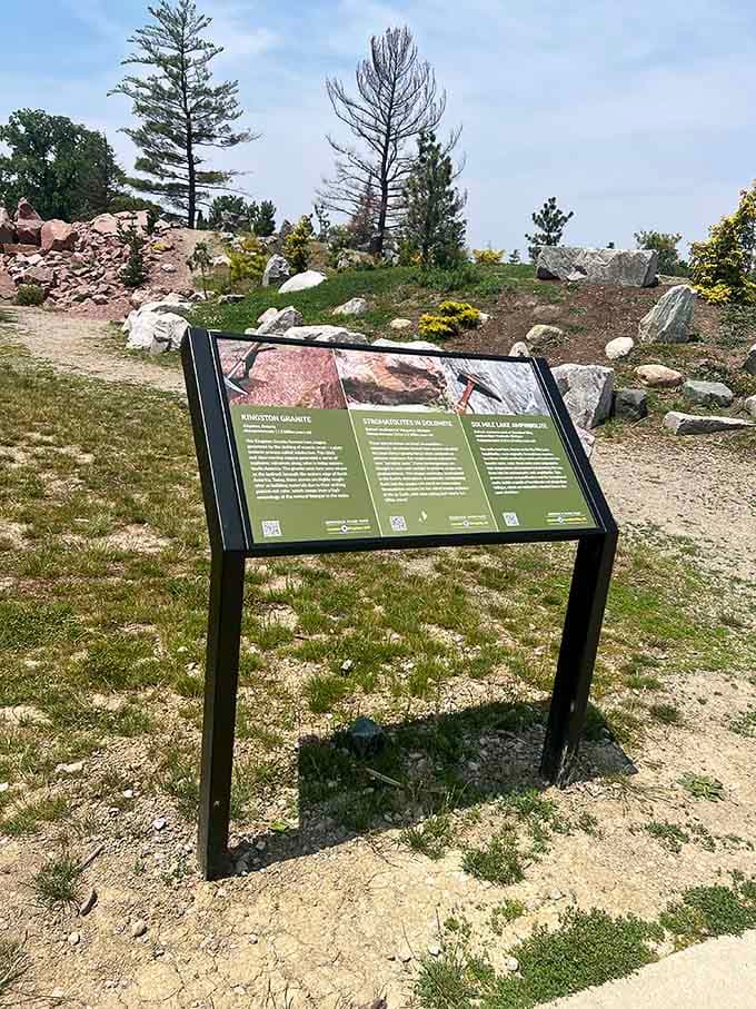 Educational signage that won't put you to sleep, explaining billions of years of geology in bite-sized chunks.