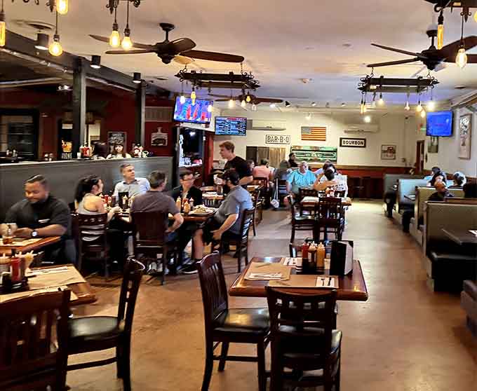 The dining room buzzes with happy eaters who've discovered Odenton's best-kept smoky secret.